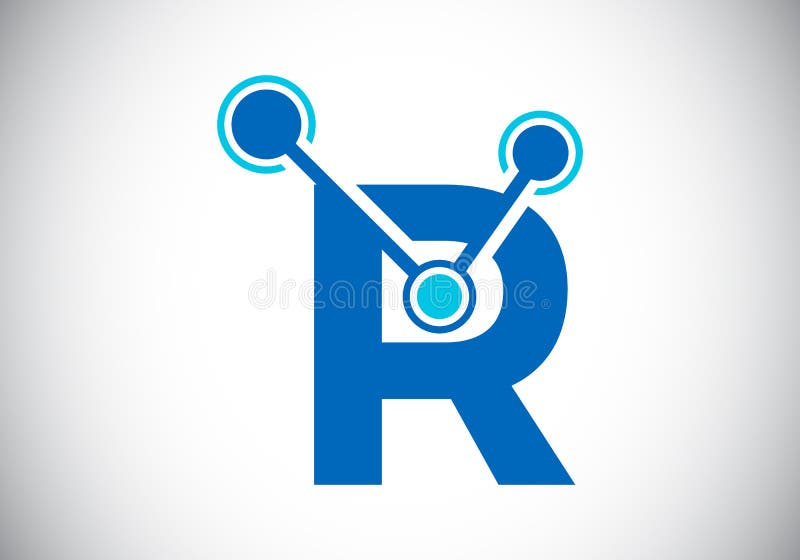Initial Letter R with Technology Logo Sign Symbol. Suitable for ...