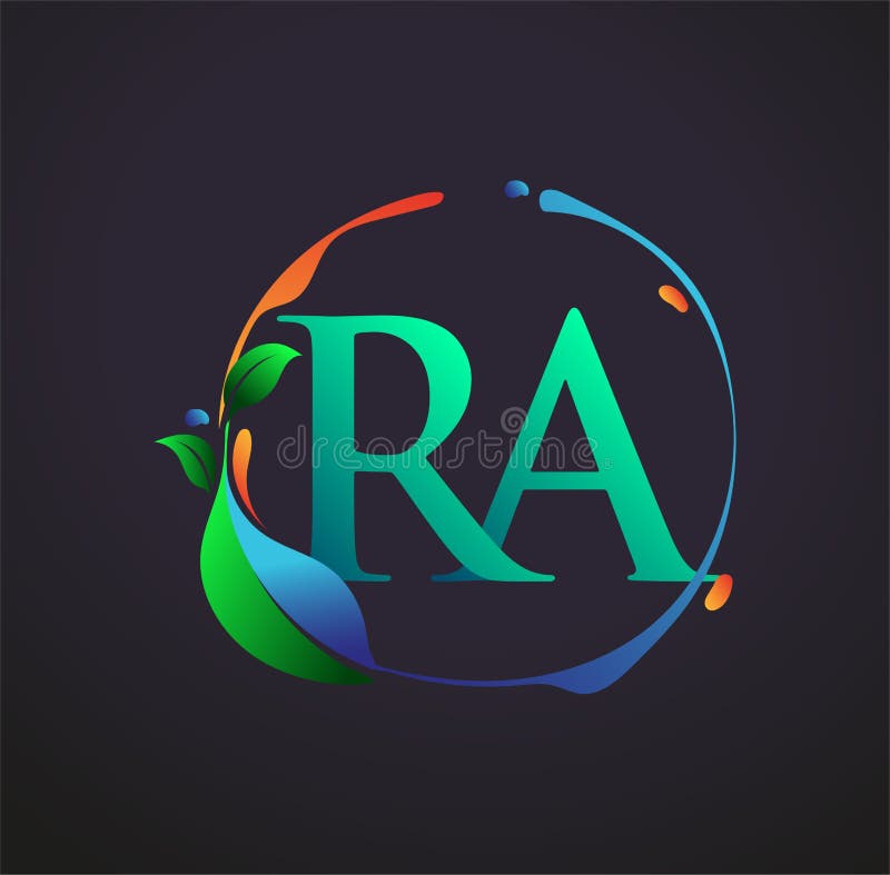 Initial Letter RA with Nature Elements Logo, Colorful Nature and ...