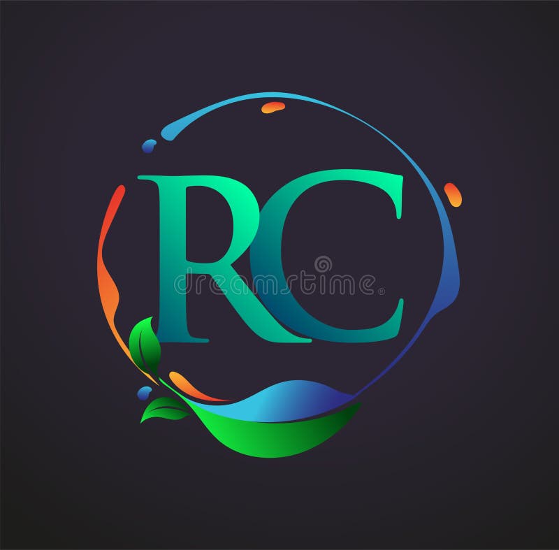 Initial Letter RC with Nature Elements Logo, Colorful Nature and ...