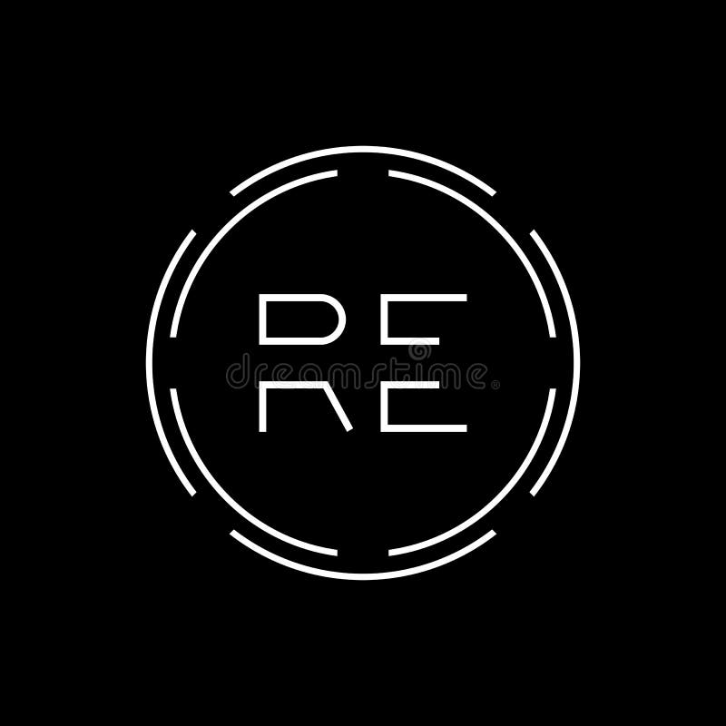 Initial Letter RE Logo Creative Typography Vector Template. Digital ...