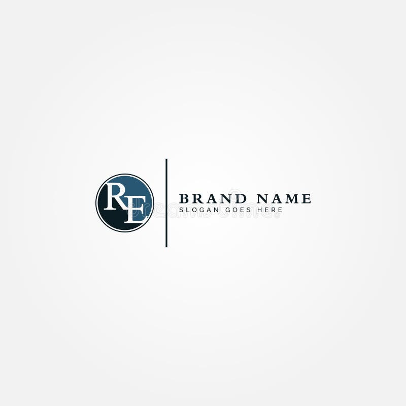 Initial Letter RE Logo - Simple Monogram Logo Stock Vector ...