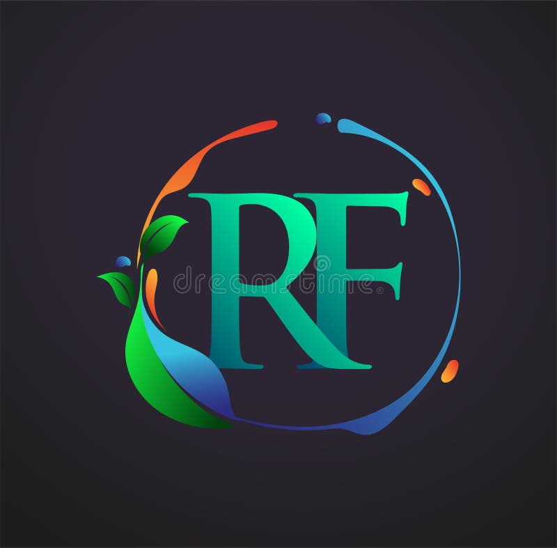 Initial Letter RF with Nature Elements Logo, Colorful Nature and ...