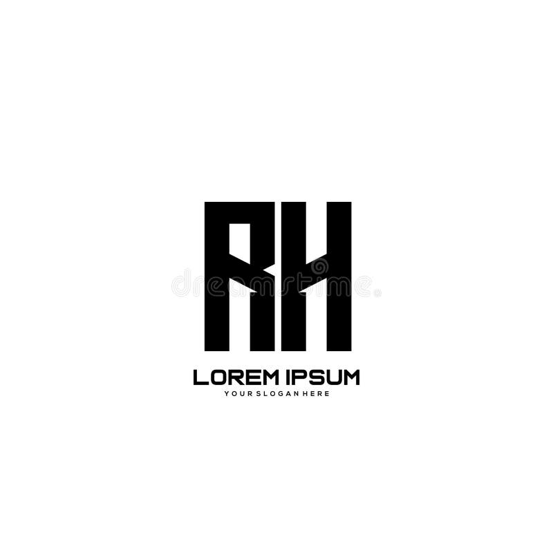 Initial Letter RH Minimalist Art Logo Vector Stock Vector ...