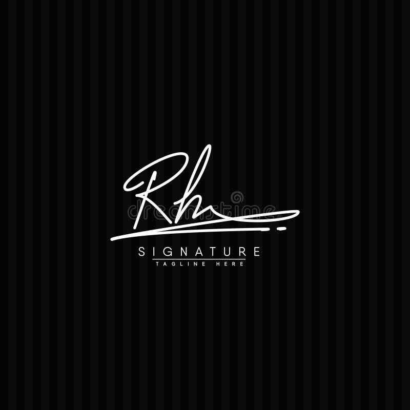 Initial Letter RH Vector Logo Template in Handwritten Signature Style ...