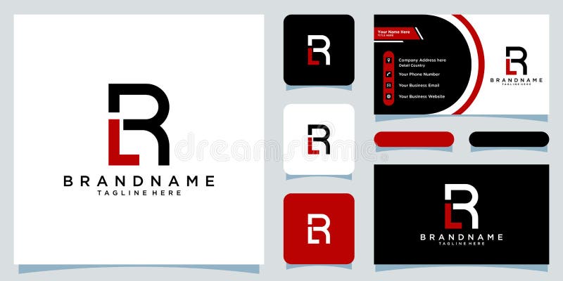 Initial Letter RL or LR Typography Logo Design Stock Vector ...