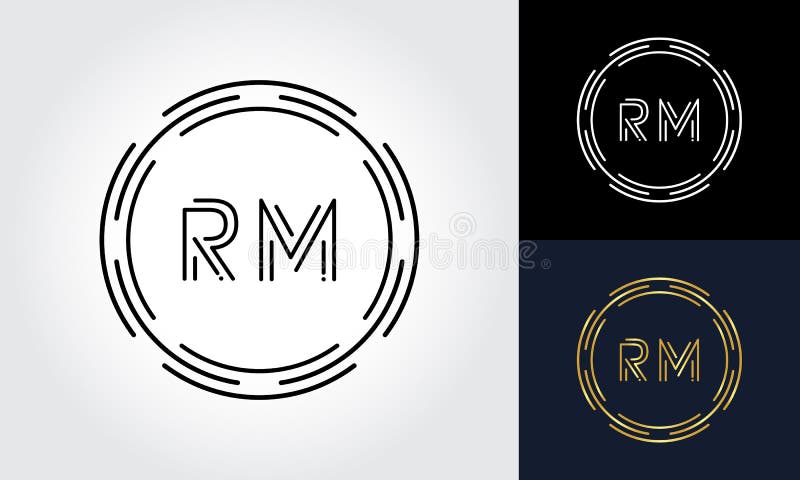Initial Letter RM Logo Creative Typography Vector Template. Digital ...
