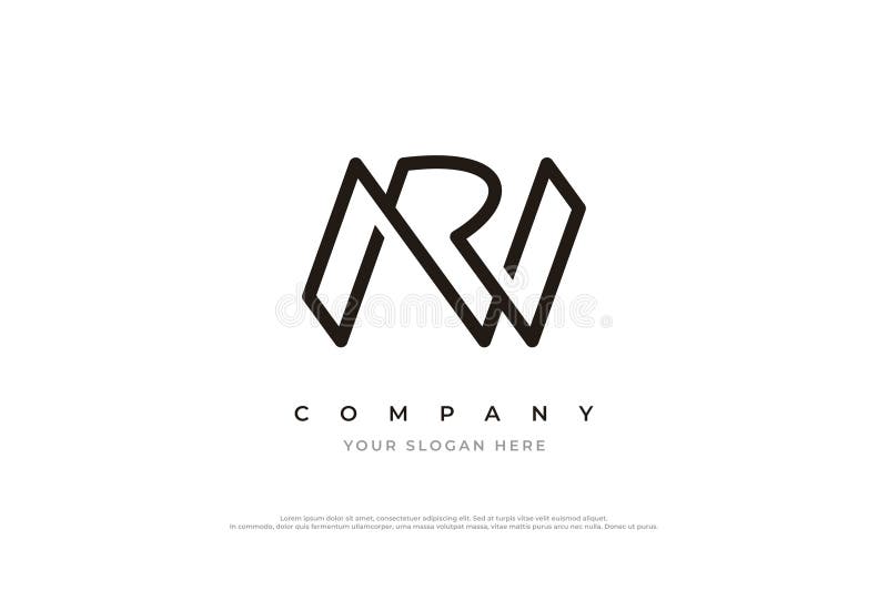 Initial Letter RN or NR Monogram Logo Design Stock Vector ...