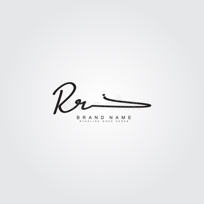 Initial Letter RR Logo - Handwritten Signature Logo Stock Vector ...