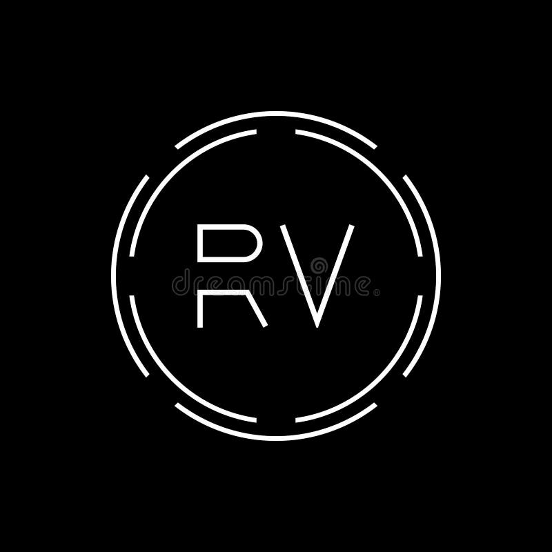 Initial Letter RV Logo Creative Typography Vector Template. Digital ...