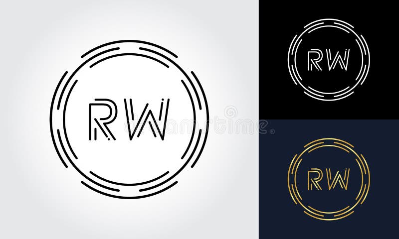 Initial Letter RW Logo Creative Typography Vector Template. Digital ...