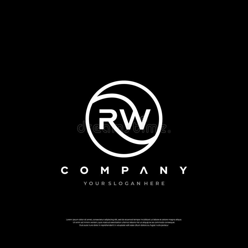 Initial Letter RW Logo or WR Logo Design Vector Stock Vector ...