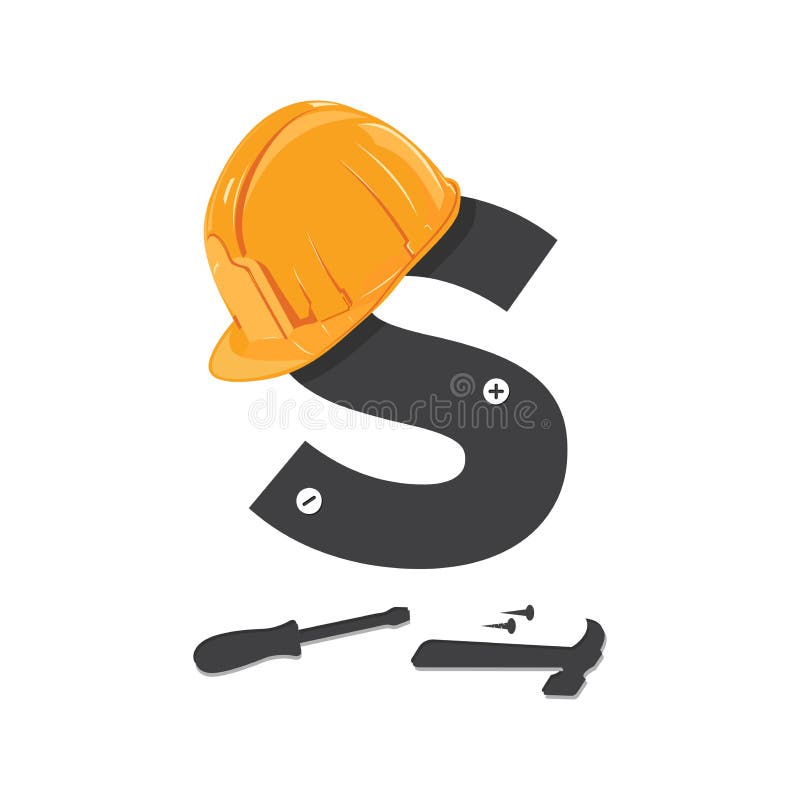 Initial Letter S Construction Logo Stock Vector - Illustration of ...