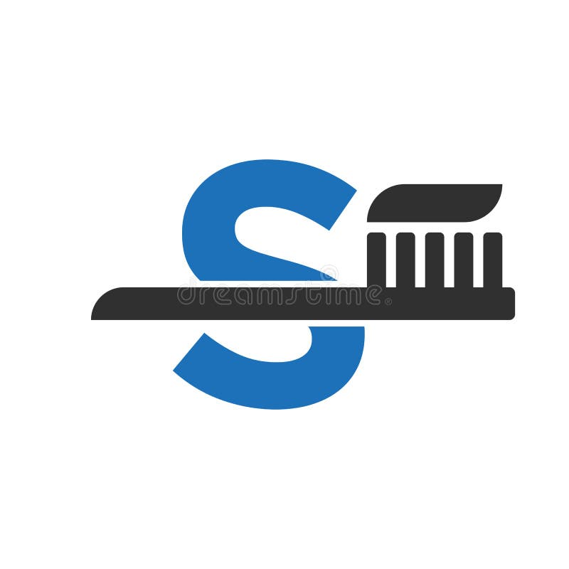 Initial Letter S Dental Logo Combine with Tooth Brush Symbol Template ...