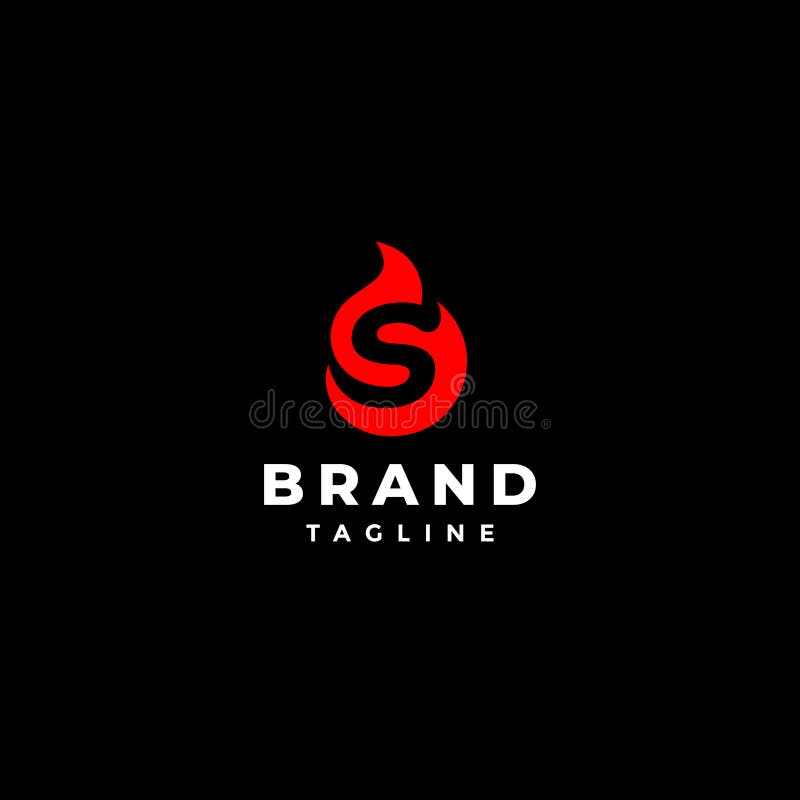 Initial Letter S Inside Flame Logo Design Stock Vector - Illustration ...
