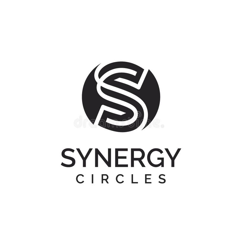 Initial Letter S Logo Circle Lines Black Stock Illustration ...