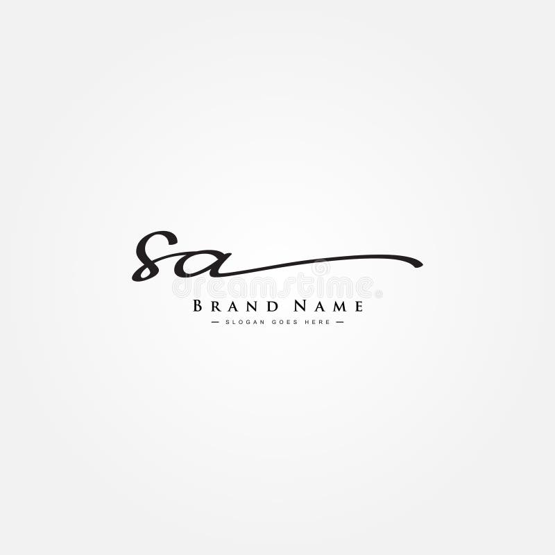 Initial Letter SA Logo - Handwritten Signature Logo Stock Vector ...