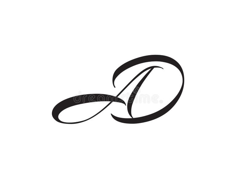 Initial Letter of Script a D Logo Stock Vector - Illustration of ...