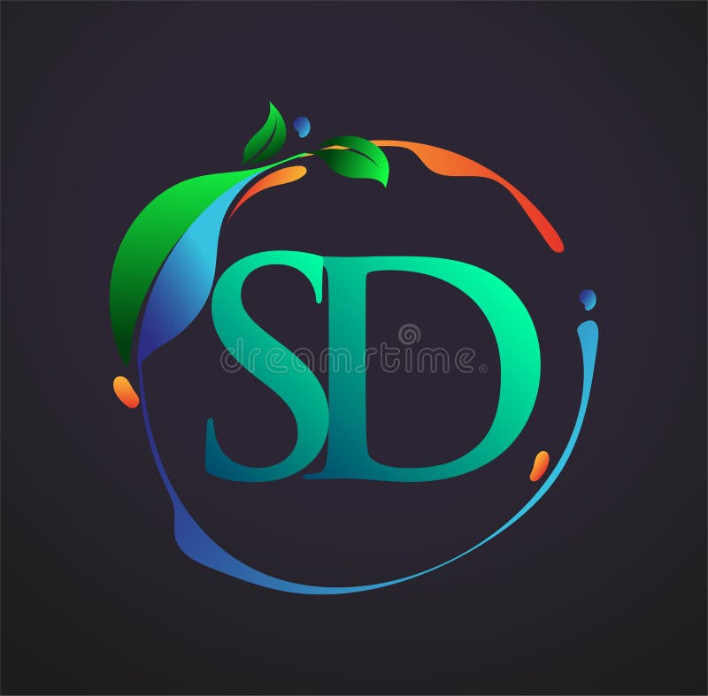 Initial Letter SD with Nature Elements Logo, Colorful Nature and ...
