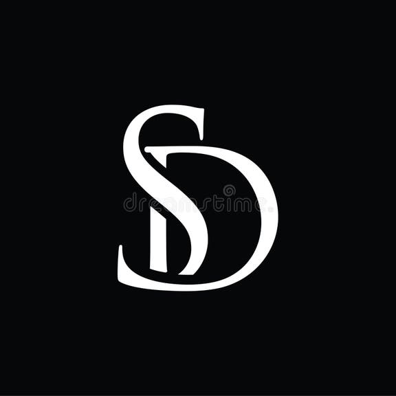 Initial Letter SD Serif Font Logo Design Graphic Vector Icon Stock ...