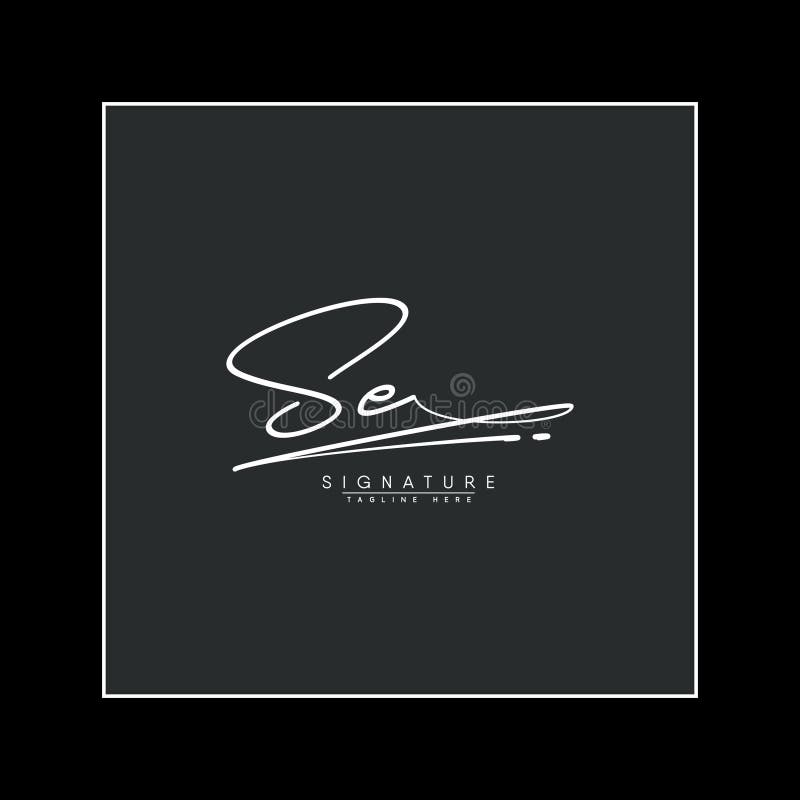 Initial Letter SE Logo, Handwritten Signature Logo Stock Vector ...