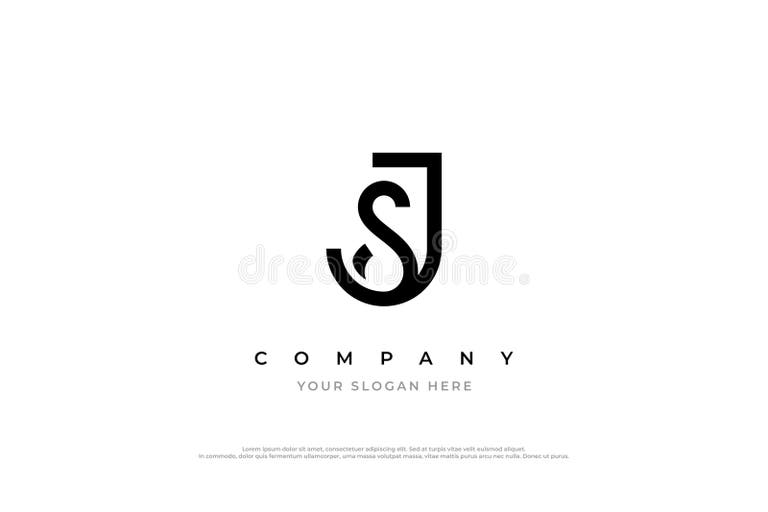 Initial Letter SJ or JS Logo Design Stock Vector - Illustration of ...