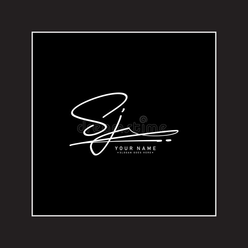 Initial Letter SJ Logo - Hand Drawn Signature Style Logo Stock Vector ...