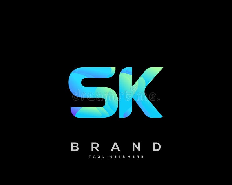 Sk S K Colorful Alphabet Letter Logo Icon Template Vector Stock Vector ...
