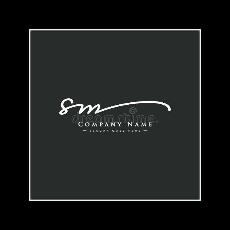 Initial Letter SM Logo - Hand Drawn Signature Style Logo Stock Vector ...