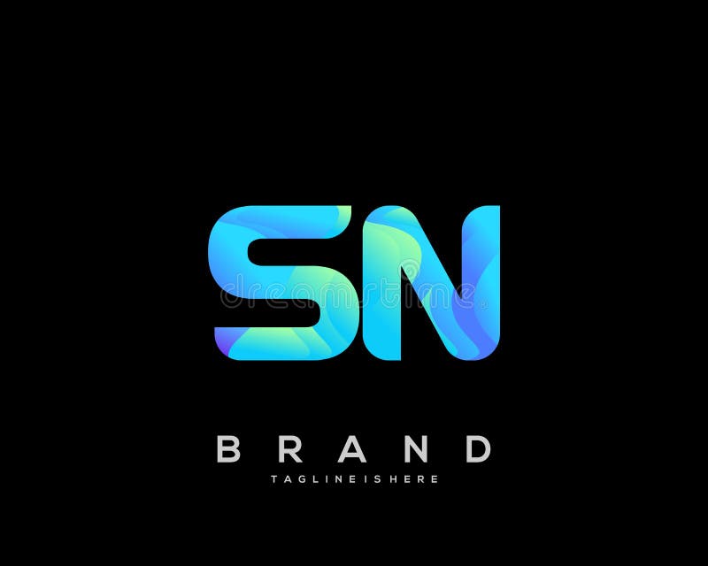 Sn Logo Initials . Modern Sn Logotype Stock Vector - Illustration of ...