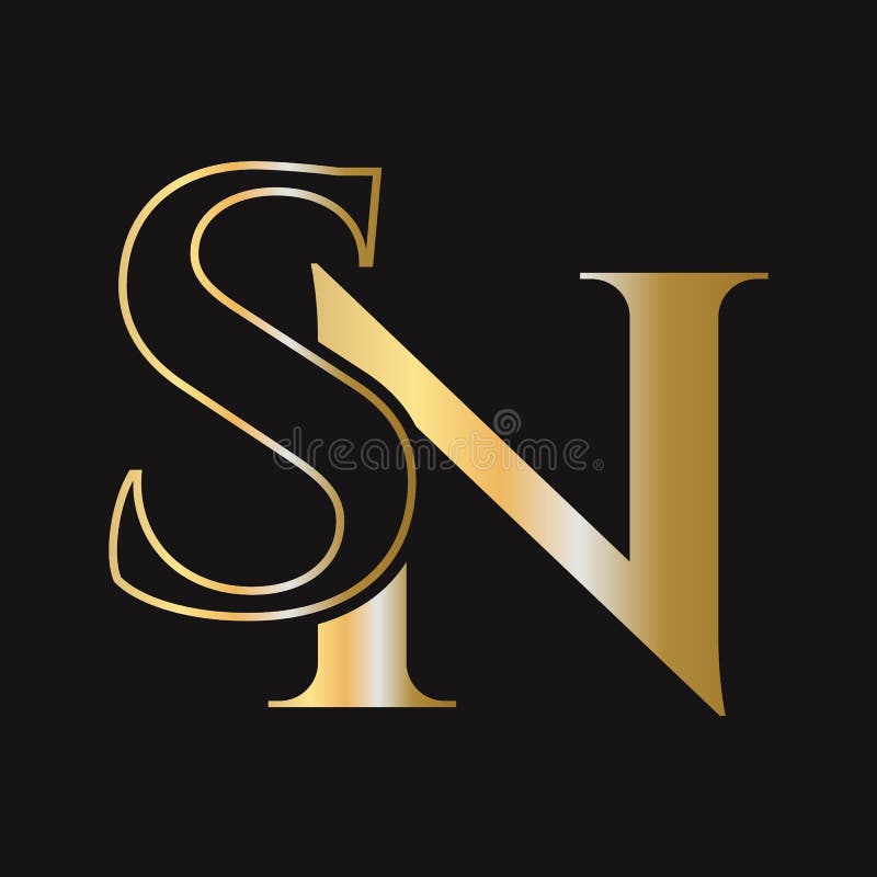 Initial Letter SN, NS Logo Design Vector Template. Monogram SN Logotype ...