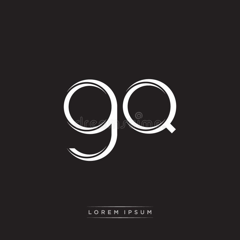 GQ Initial Letter Split Lowercase Logo Modern Monogram Template Isolated on Black White Stock ...