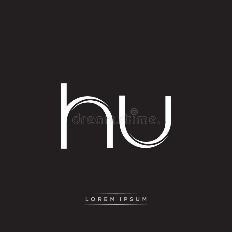 HU Initial Letter Split Lowercase Logo Modern Monogram Template ...