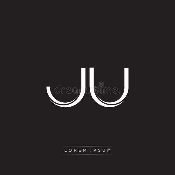 JU Initial Letter Split Lowercase Logo Modern Monogram Template Isolated on Black White Stock ...