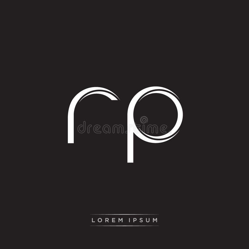RP Initial Letter Split Lowercase Logo Modern Monogram Template Isolated on Black White Stock ...