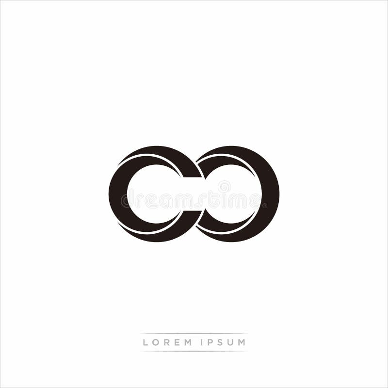 Co Initial Letter Split Lowercase Modern Monogram Linked Outline Rounded Logo Stock Vector ...
