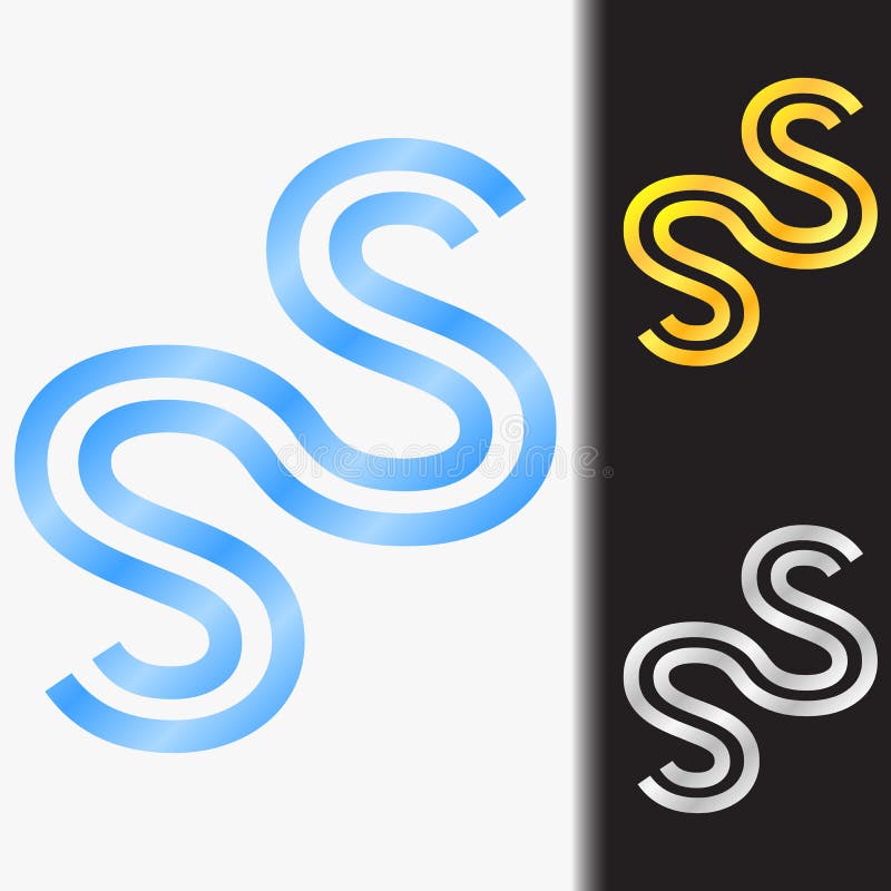 Initial Letter SS Premium Blue Metallic Rotated Lowercase Logo Template ...