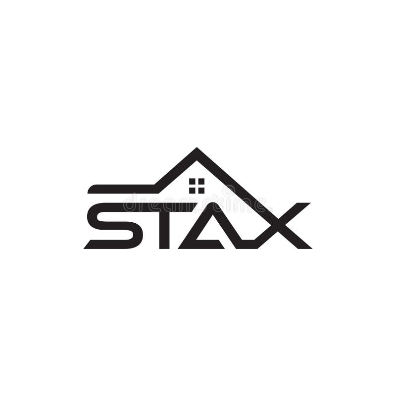 Initial Letter Stax Real Estate Logo Black Color Stock Vector ...