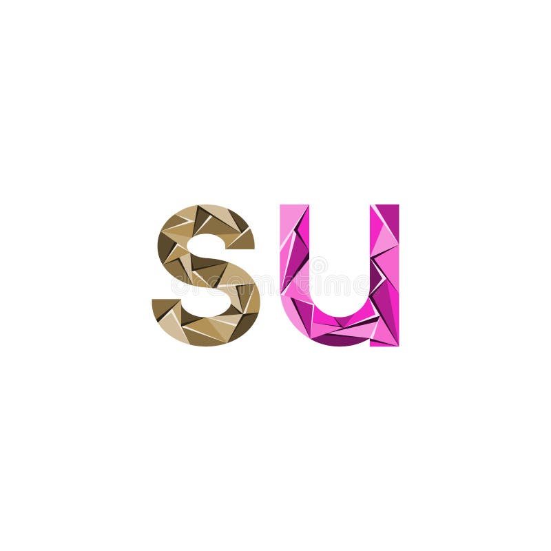 Initial Letter Su Abstract Triangle Logo Vector Stock Vector ...
