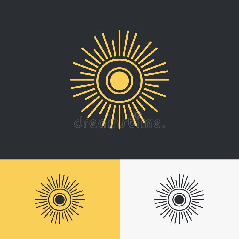 O Initial Letter with Sun Symbol Logo Design. Minimal Vector Graphic ...