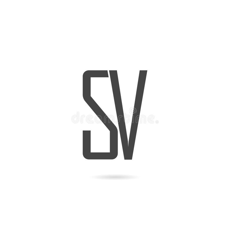 Initial Letter SV Logo Design with Shadow Stock Vector - Illustration ...