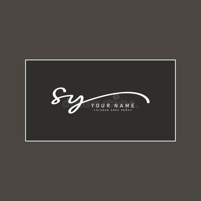 Initial Letter SY Logo - Handwritten Signature Style Logo Stock Vector ...