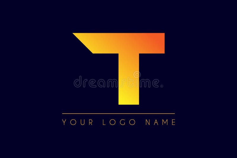Initial Letter T Font with Gradient Color Icon Logo Design Illustration ...