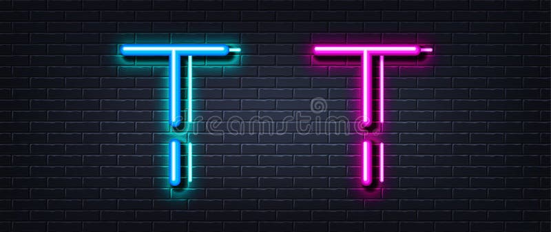 Glowing Neon Letter T Stock Illustrations – 292 Glowing Neon Letter T ...