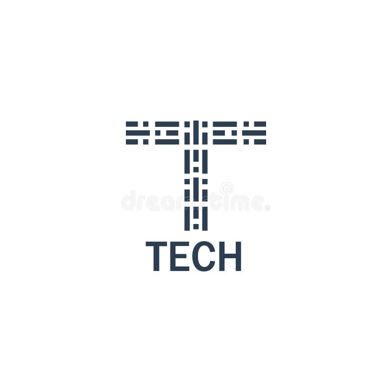 Initial letter T tech logo stock vector. Illustration of pixel - 206465195