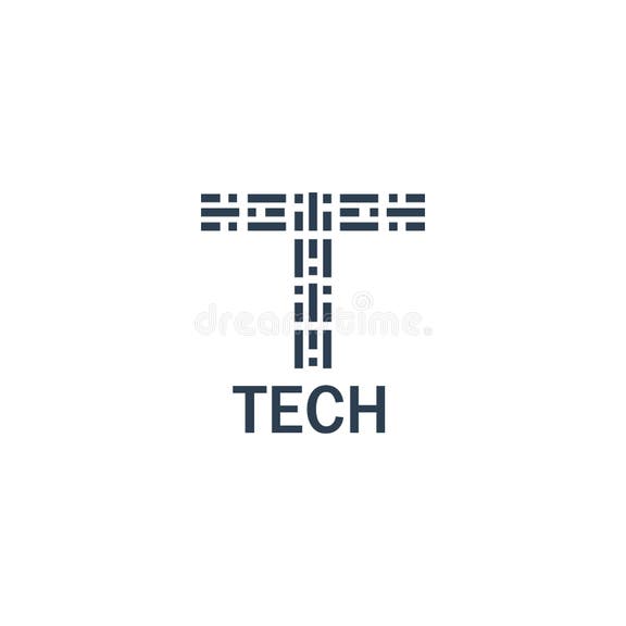 Initial letter T tech logo stock vector. Illustration of pixel - 206465195