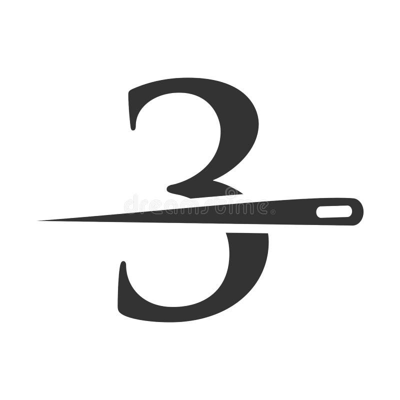 Letter D Tailor Logo, Needle and Thread Combination for Embroider ...