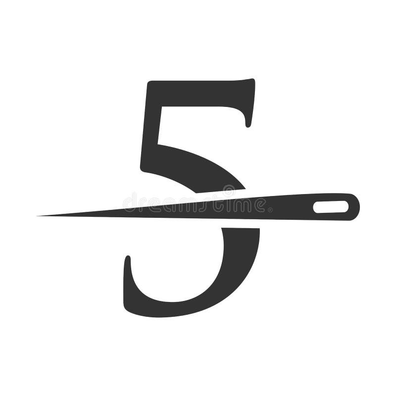 Letter D Tailor Logo, Needle and Thread Combination for Embroider ...