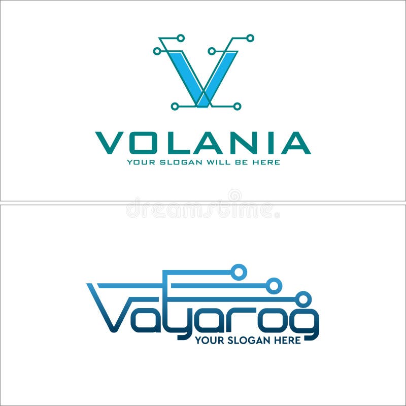 Initial Letter Tech Word Combination Logo Design Stock Vector ...