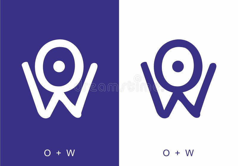 Initial letter text of OW stock vector. Illustration of gold - 230328315