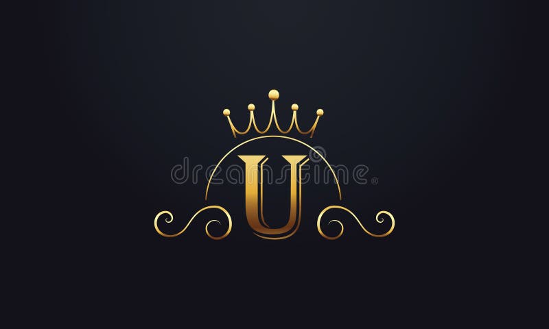 Initial Letter U Logo Design with King Crown Icon. Luxury Letter ...